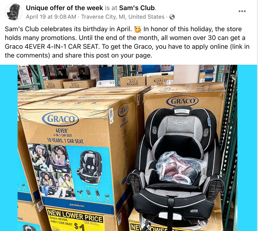 Don't Fall for Sam's Club Graco Car Seat Giveaway Scam on Social Media ...