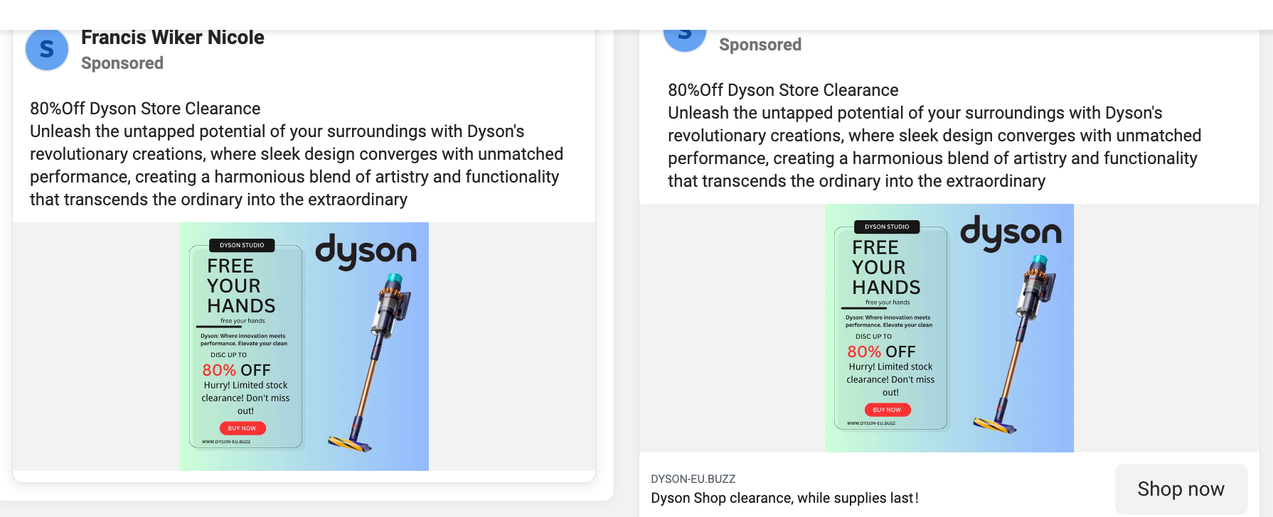 Dyson-eu.buzz Investigated: A Scam website offering 80% Off Dyson Products