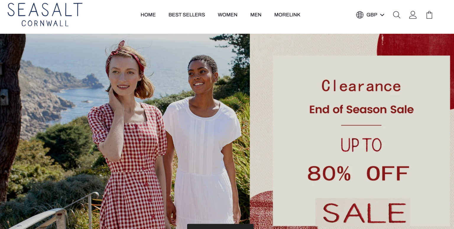 Seasalt Cornwall Sale Scam on Facebook: Fake 80% Discount - Snoopviews